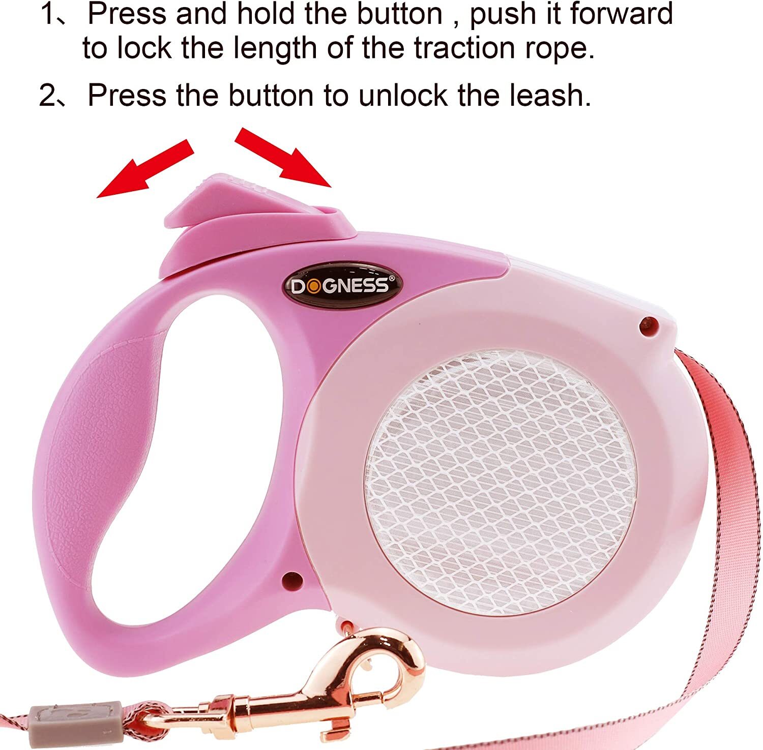 Smart Control Retractable Leash - Elegance Pink